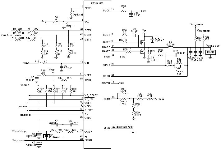 Rt3601ea Signal Phase Pwm Controller With Integrated Driver For Imvp8 Mobile Cpu Core Power