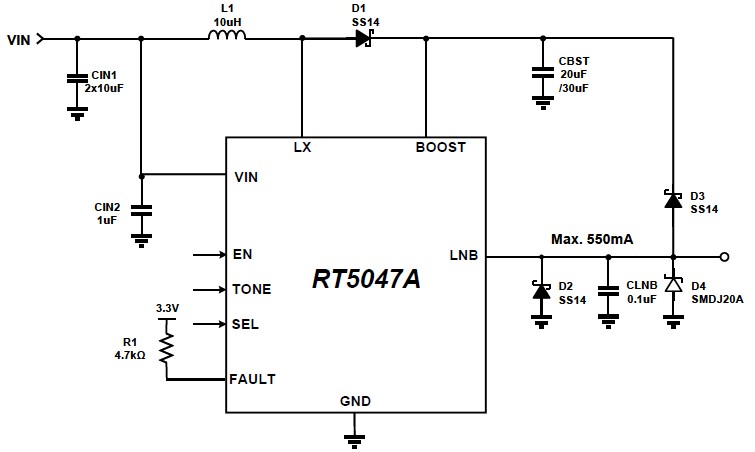 RT5047A - Single Output LNB Supply and Control Voltage Regulator ...