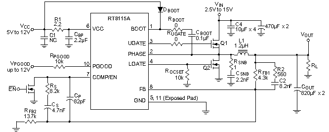 RT8115A - 12V Green Voltage Mode High Efficiency Synchronous Buck PWM Controller | Richtek ...