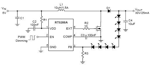 RT9288A - PWM Step-Up DC/DC Controller for White-LED Driver | Richtek Technology