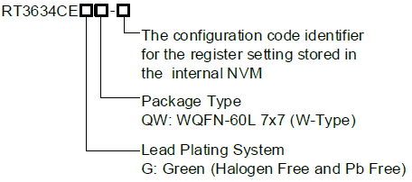 RT3634CE - Triple Channel PWM Controller with I2C Interface Control for IMVP9.2 CPU Core Power ...