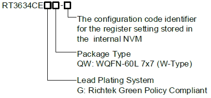 RT3634CE - Triple Channel PWM Controller with I2C Interface Control for IMVP9.2 CPU Core Power ...
