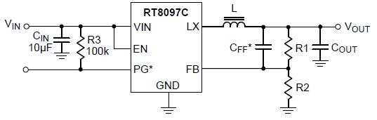 RT8097C - 2A, 1MHz, 6V CMCOT Synchronous Step-Down Converter | Richtek Technology