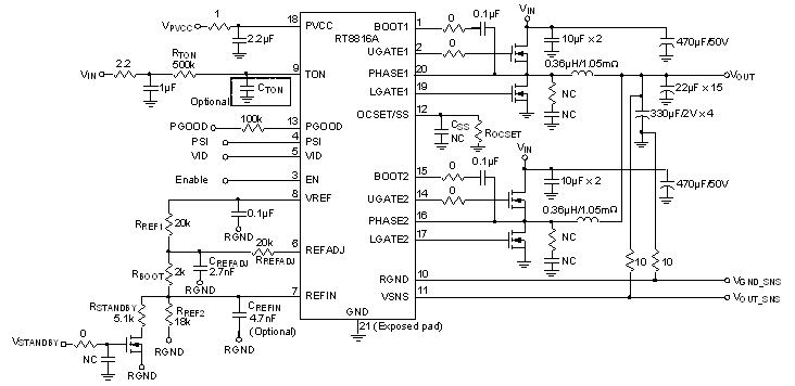 RT8816A - Dual-Phase PWM Controller with PWM-VID Reference | Richtek Technology